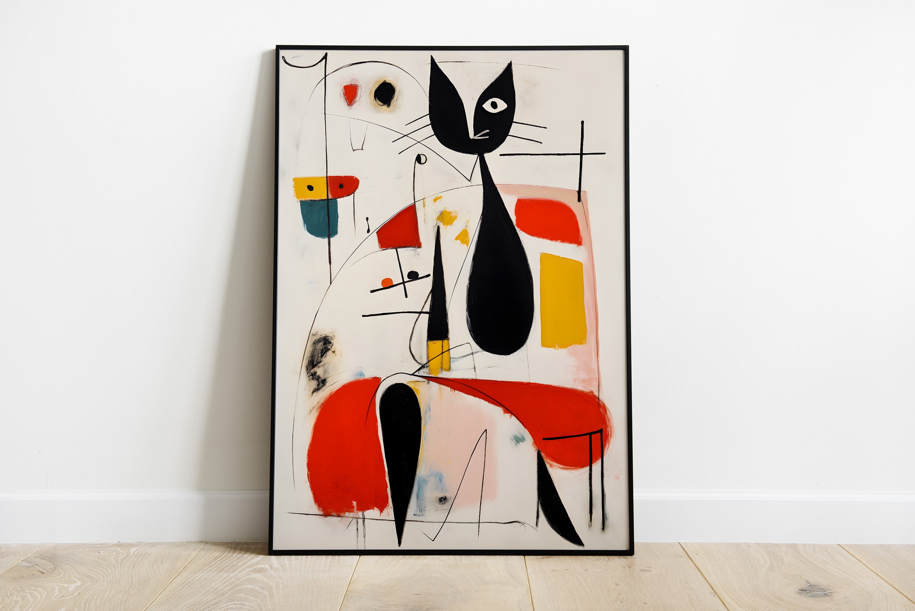Joan Miro Cat Print Miro Canvas Wall Art Miro Portrait of a Woman With ...