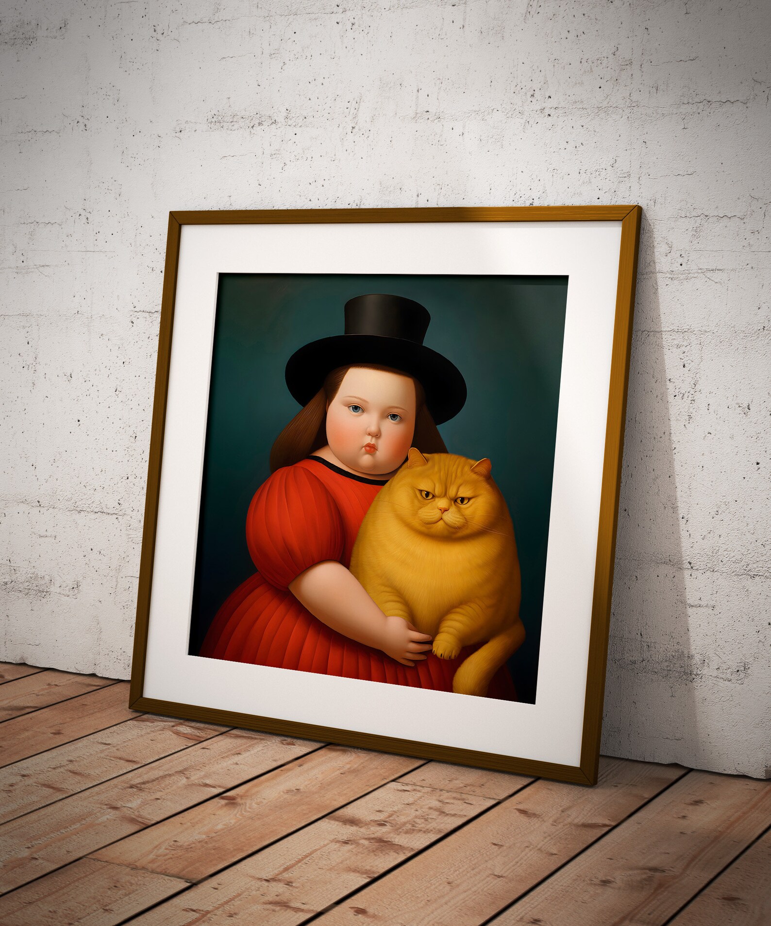 Botero Girl With Cat Print in Different Sizes and Canvas Fernando ...