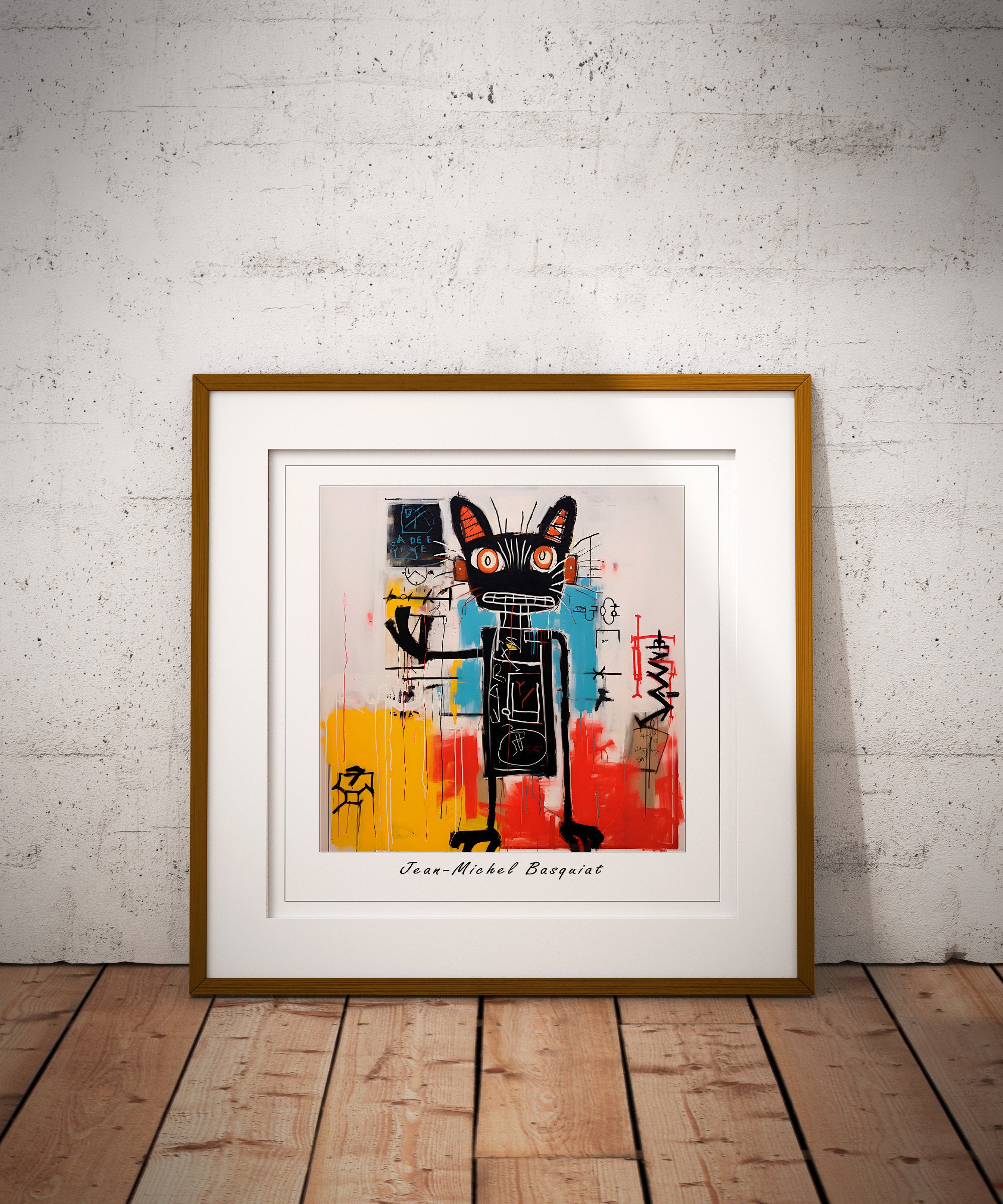 Basquiat Cat Portrait Different Sizes Jean-michel Basquiat Canvas Wall ...