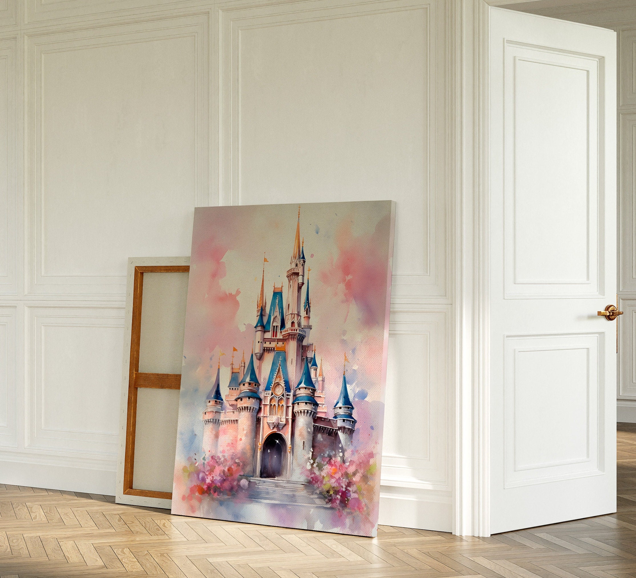Disney Castle Poster Magic Kingdom Print Personalized Watercolour ...