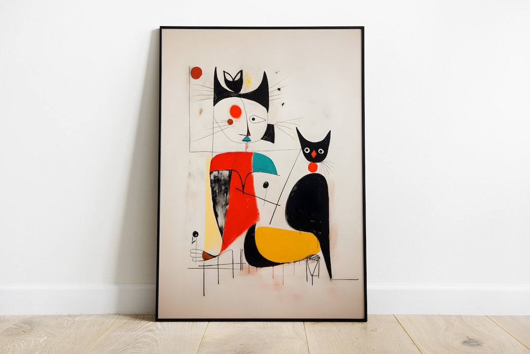 Joan Miro Cat Wall Art Poster Abstract Wall Art - Etsy