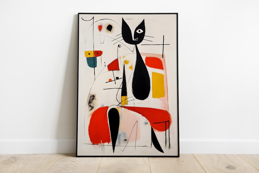 Joan Miró Woman With Cat Wall Art in Different Sizes and Frame Options ...