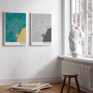 Cardiff Print in Different Colors and Canvas | Wales Wall Art - Etsy