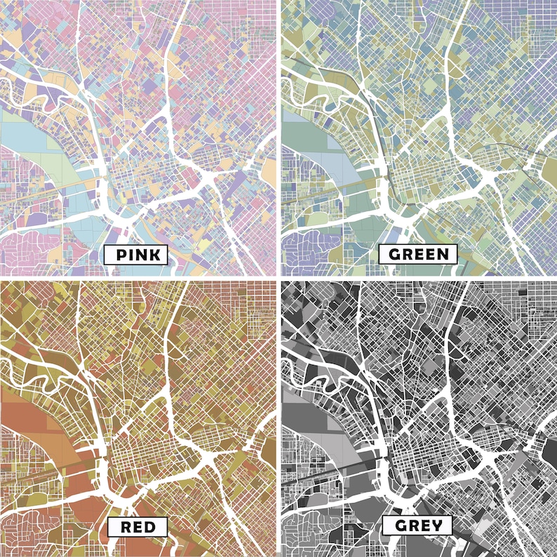 Impresión de Dallas en diferentes colores y tamaños / Arte mural de ...