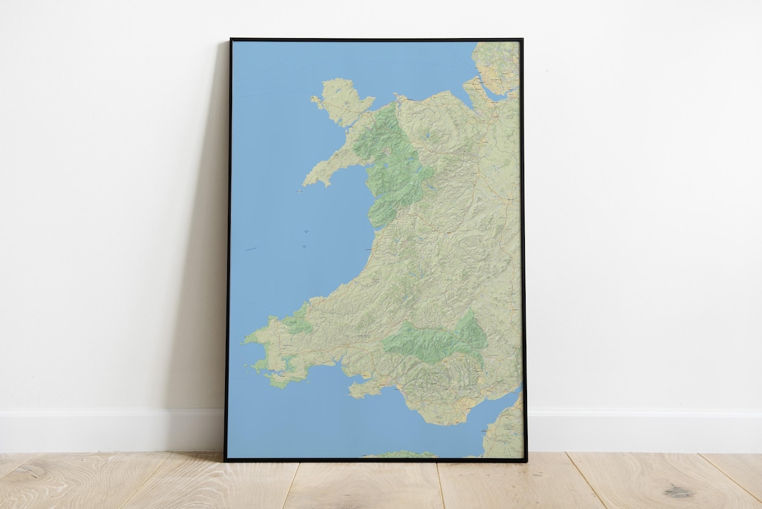 Wales Relief Map Wall Art. Topographic Map of Cymru. - Etsy UK
