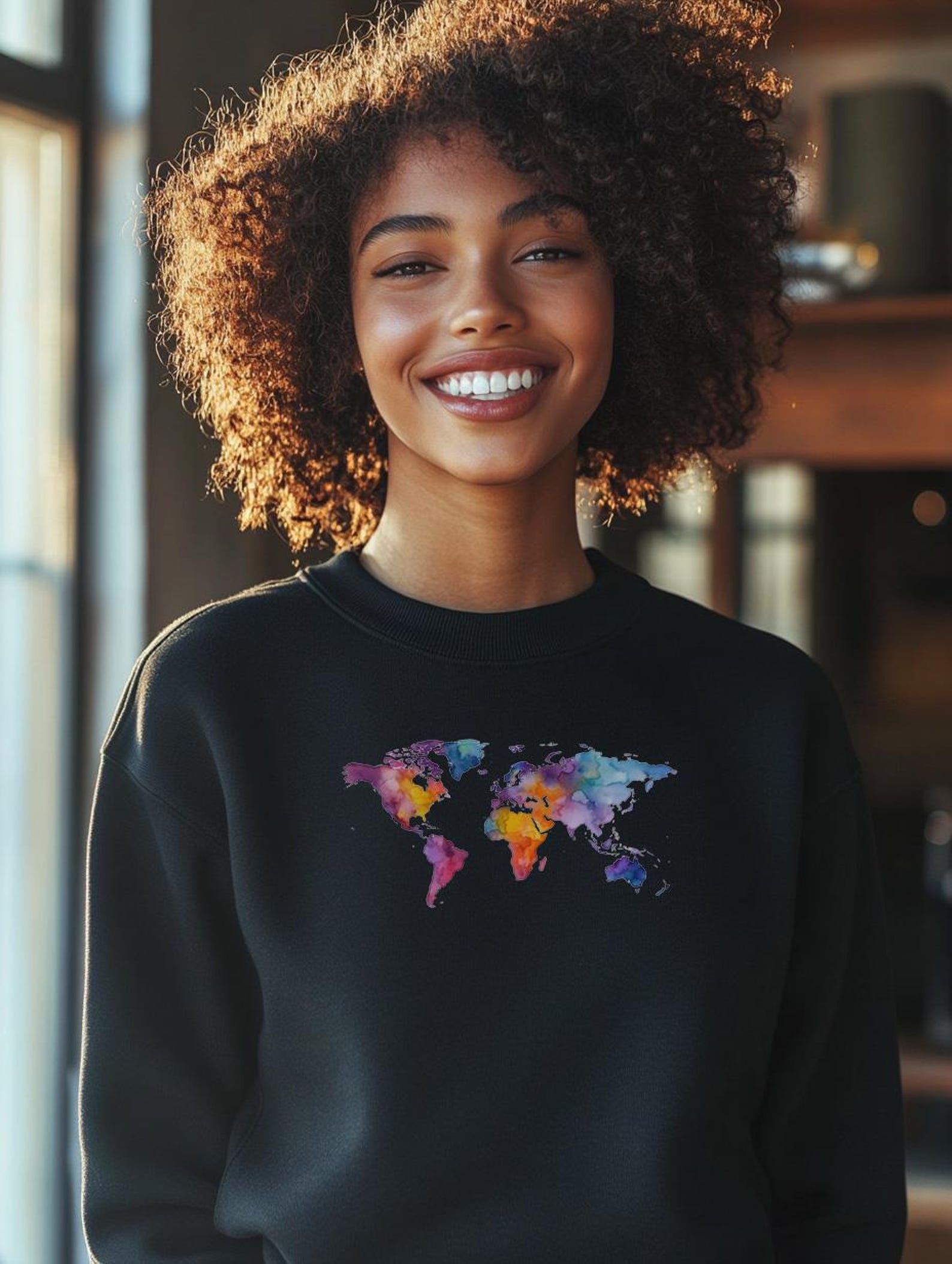 Watercolour World Map Sweatshirt | Unisex Travel Jumper | Gift for ...
