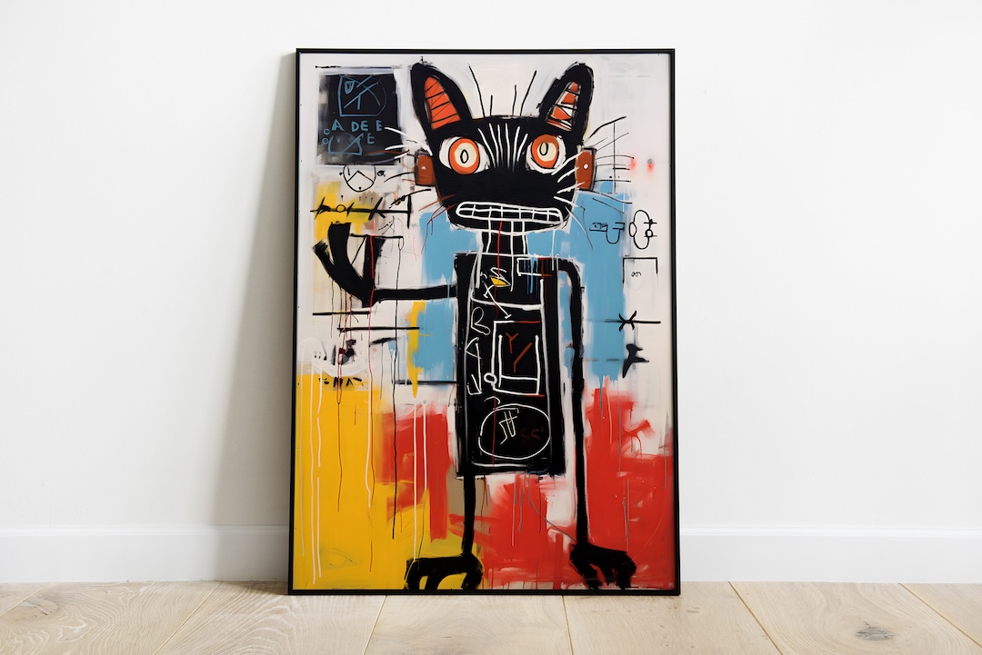 Basquiat Cat Portrait Different Sizes Jean-michel Basquiat Canvas Wall ...