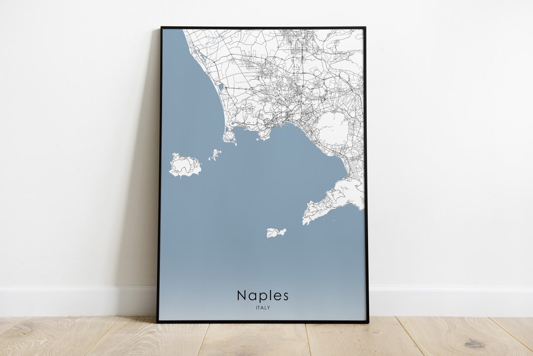 Naples Map Wall Print | Amalfi Coast Wall Art | Italy Travel Poster - Etsy