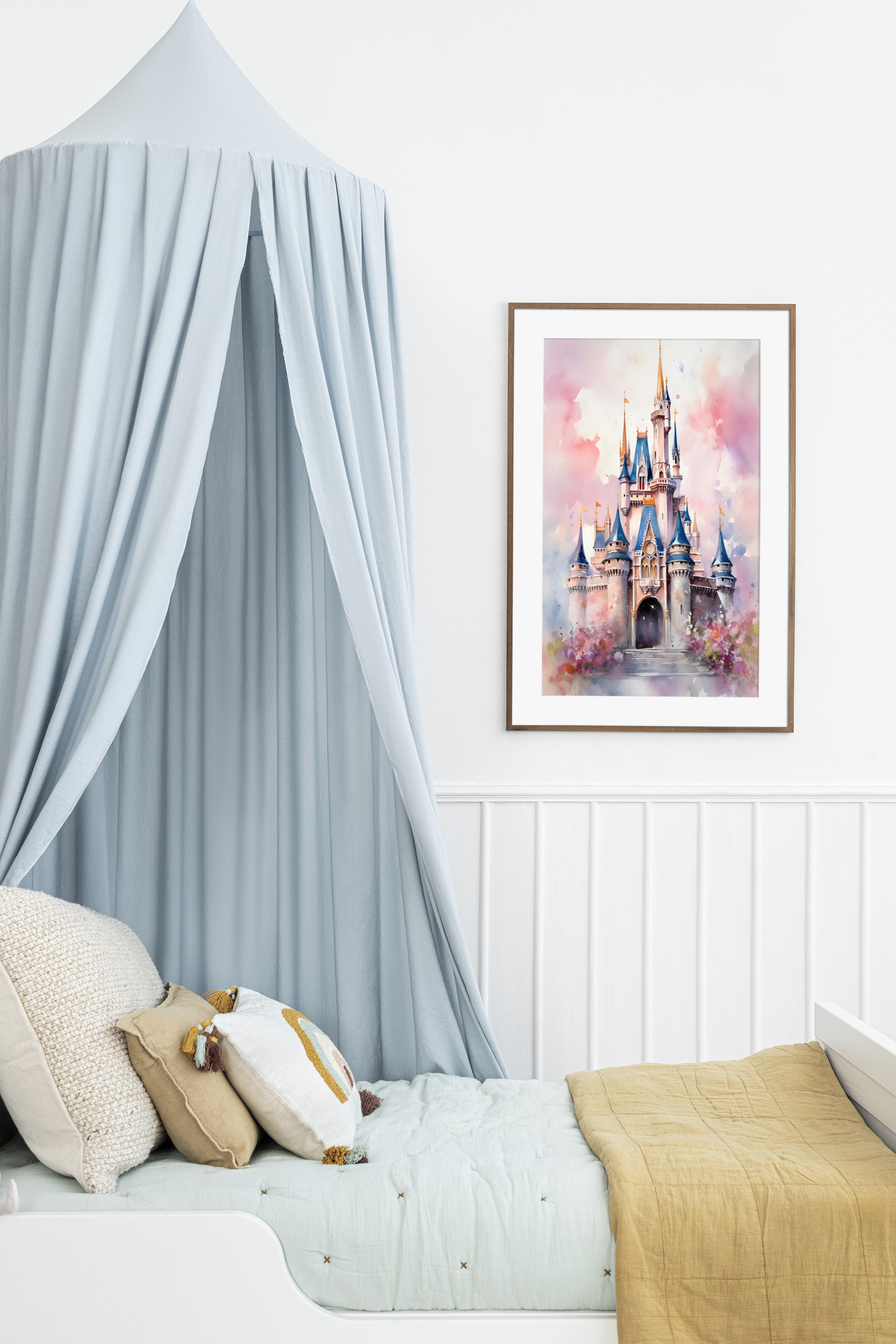 Disney Castle Poster Magic Kingdom Print Personalized Watercolour ...