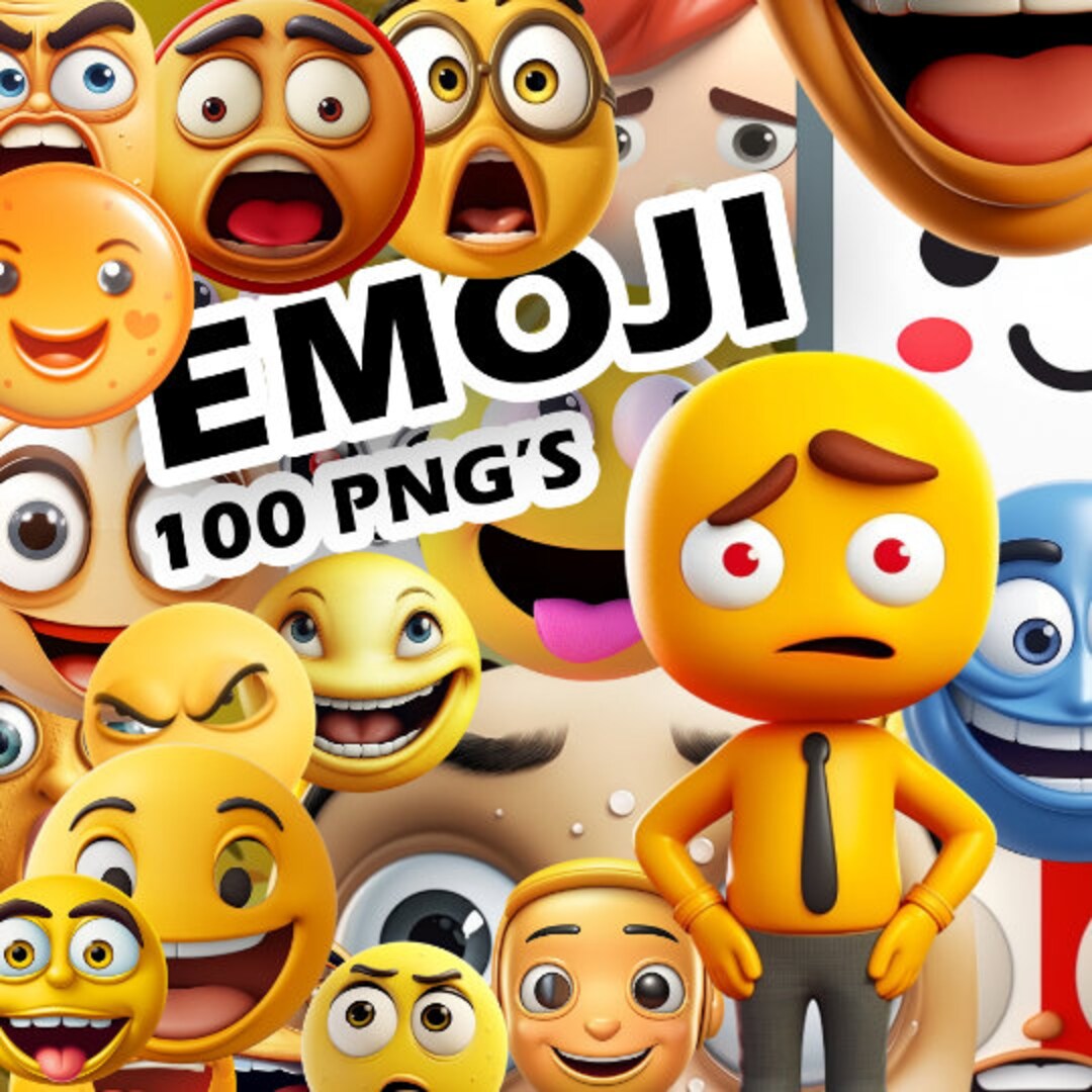 Emoji Digital Sticker , Funny Emoticons Faces With and Emoji Mega ...