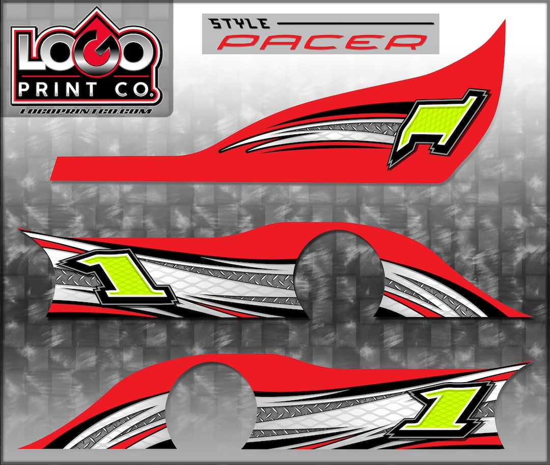 Go Kart Racing Wraps, Graphics, Decals, Stickers, Numbers, Logos, PACER ...