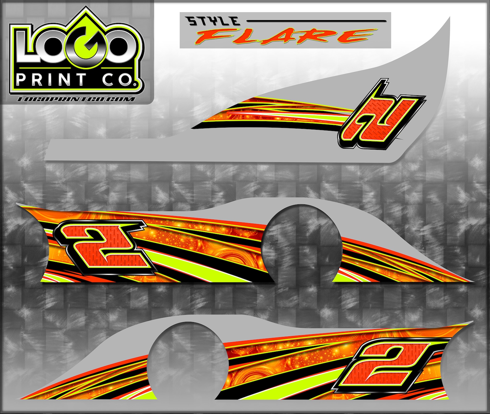 Go Kart Racing Wraps, Graphics, Decals, Stickers, Numbers, Logos, FLARE ...