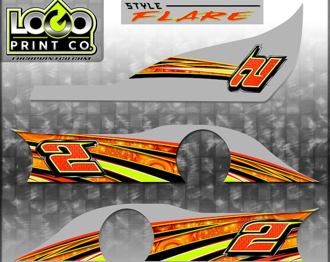 Go Kart Racing Wraps, Graphics, Decals, Stickers, Numbers, Logos, FLARE ...