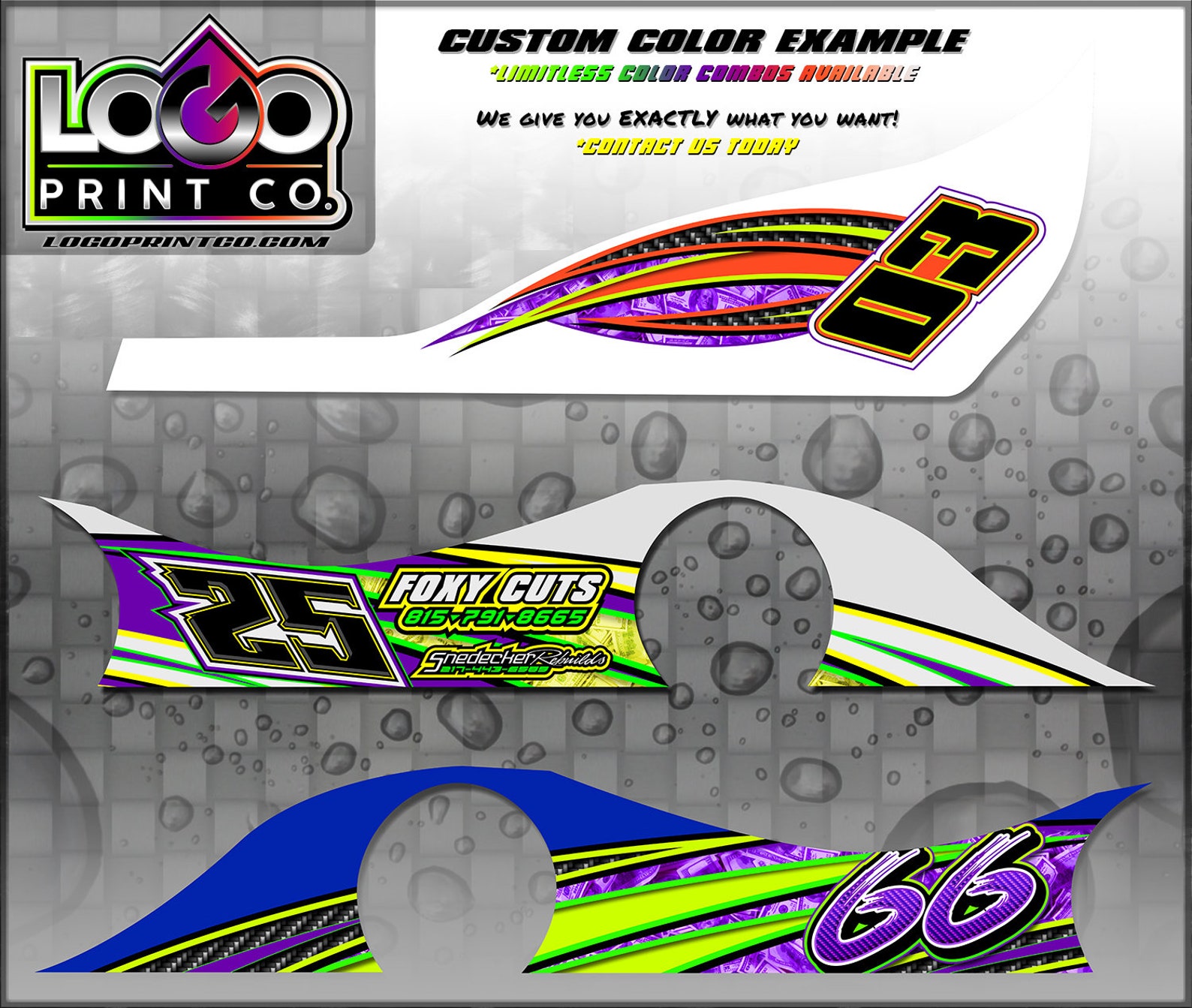 Go Kart Racing Wraps, Graphics, Decals, Stickers, Numbers, Logos, MONEY ...