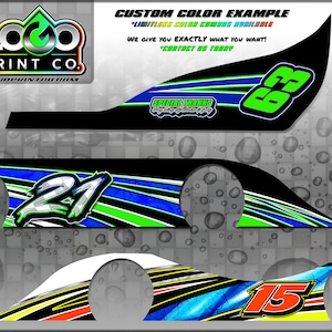 Go Kart Racing Wraps, Graphics, Decals, Stickers, Numbers, Logos, FLARE ...