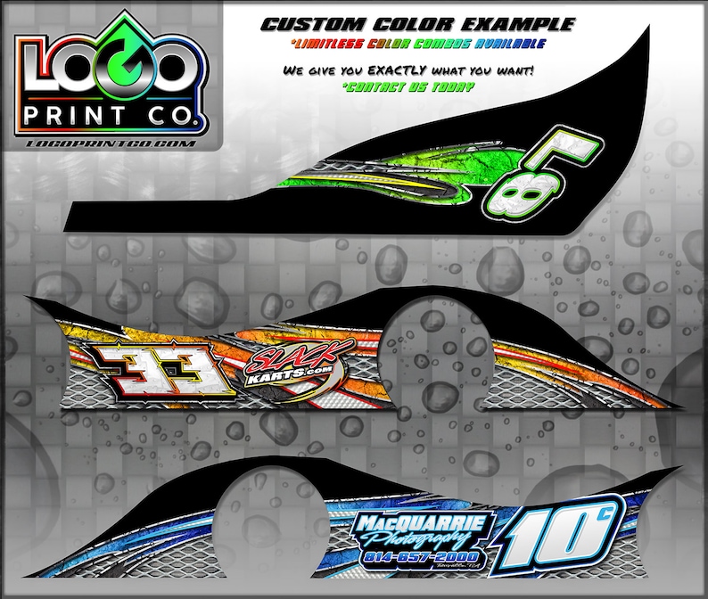 Go Kart Racing Wraps, Graphics, Decals, Stickers, Numbers, Logos ...