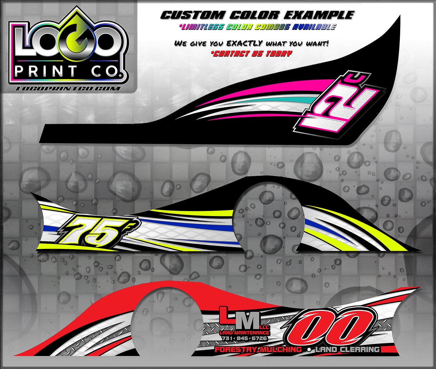 Go Kart Racing Wraps, Graphics, Decals, Stickers, Numbers, Logos, PACER ...