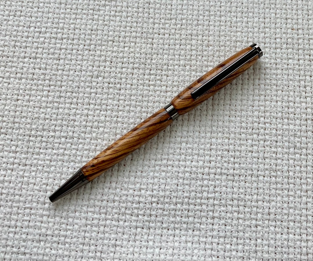Zebrawood Ballpoint Pen With Gunmetal Trim - Etsy