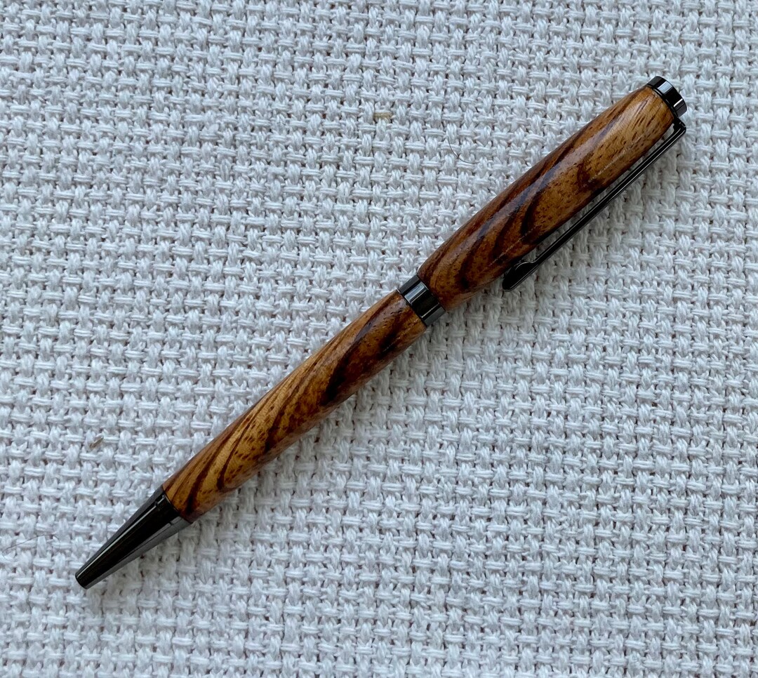 Zebrawood Slim Pen With Gunmetal Trim - Etsy