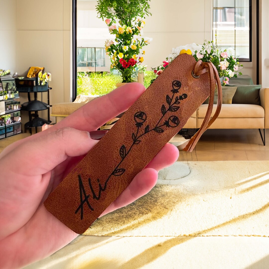 Personalized Birthday Gift, Custom Leather Bookmark, Birthday Gifts for ...