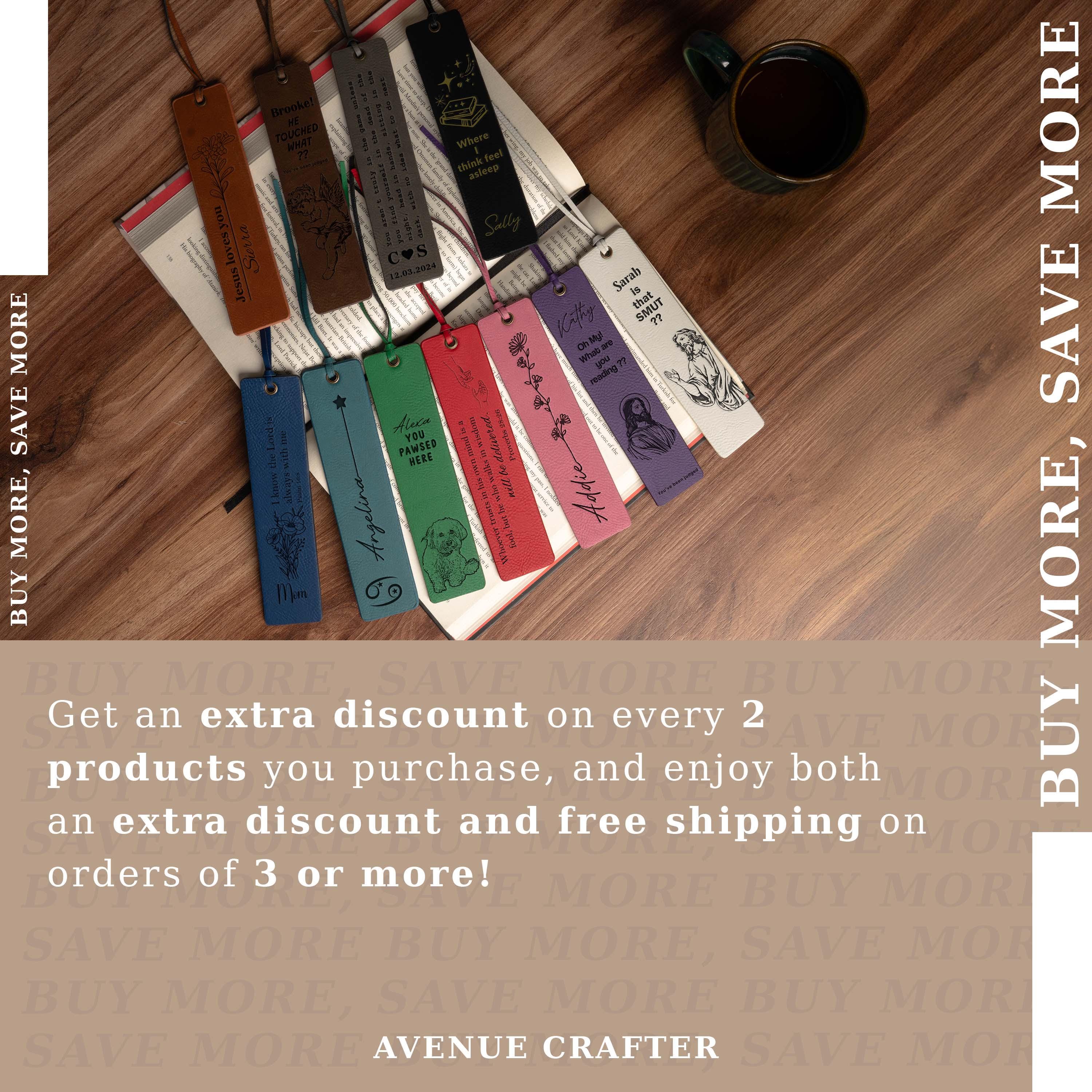Custom Bookmark Gift for Women, Personalized Leather Bookmark, Gifts ...