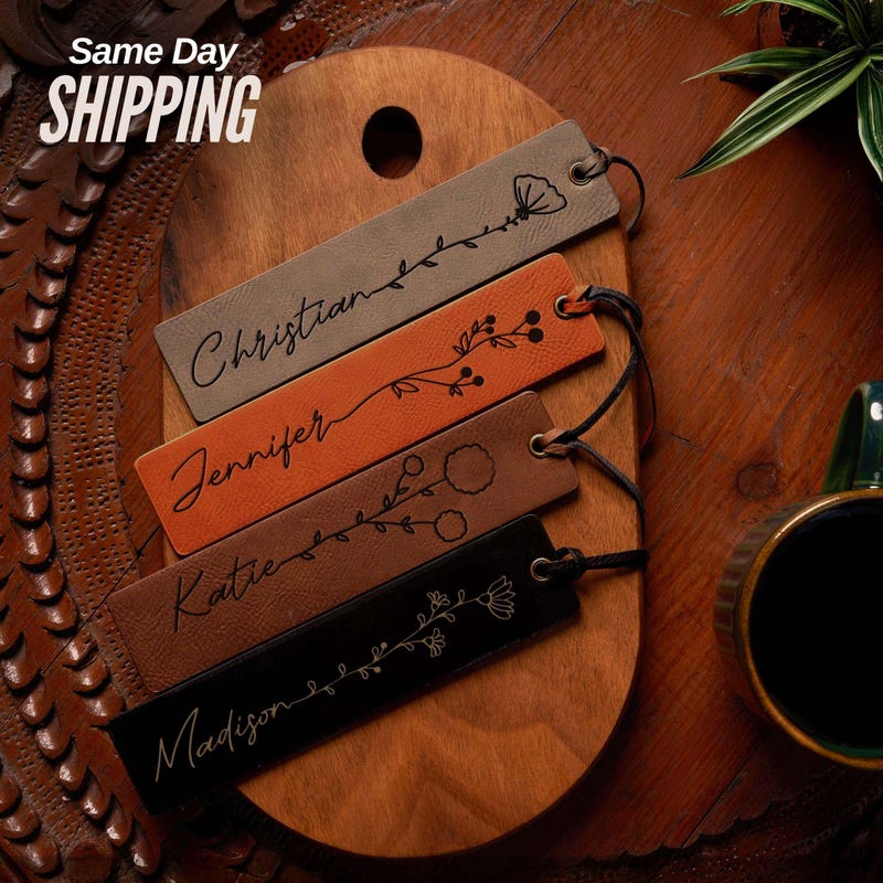 Magnetic Leather Bookmark - Etsy