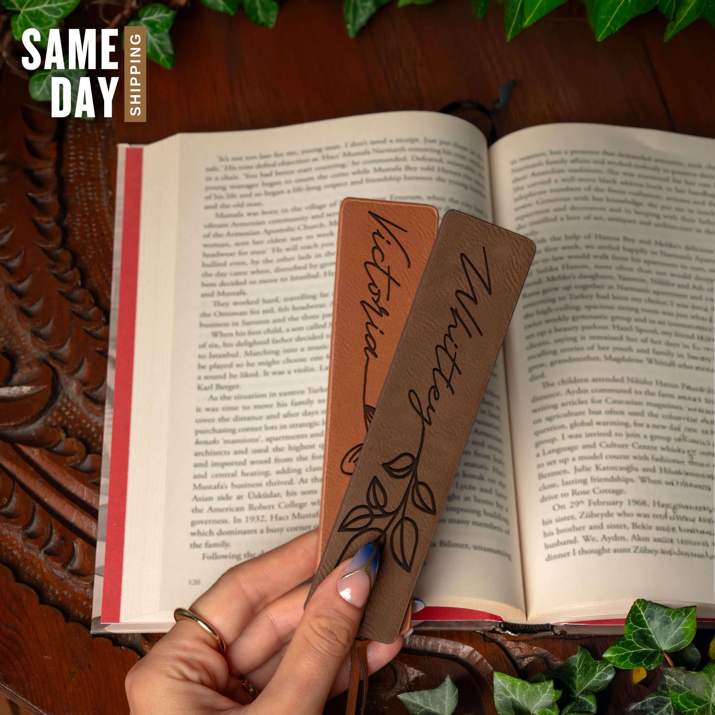 Custom Bookmark Gift for Women, Personalized Leather Bookmark, Gifts ...
