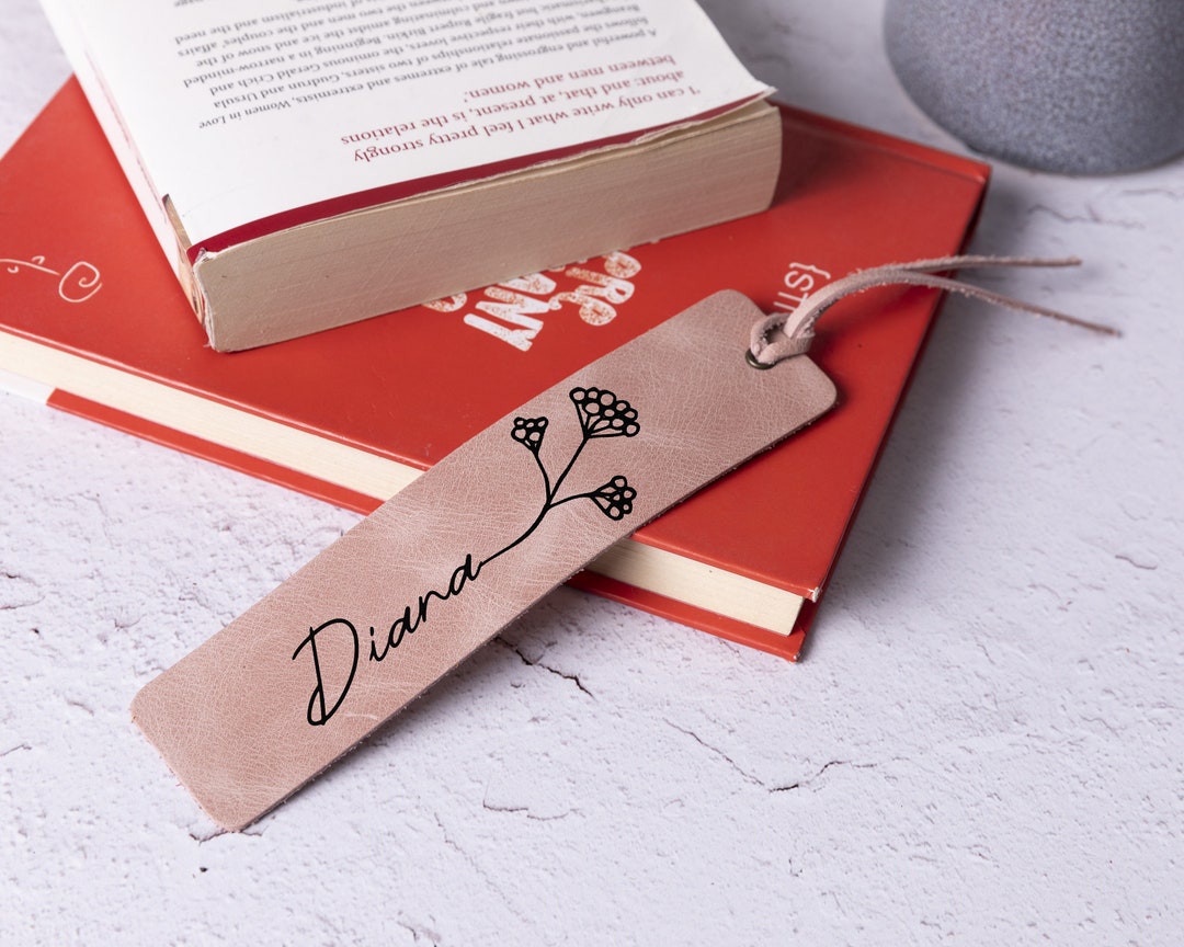 Custom Bookmark Gift for Women, Personalized Leather Bookmark, Gifts ...