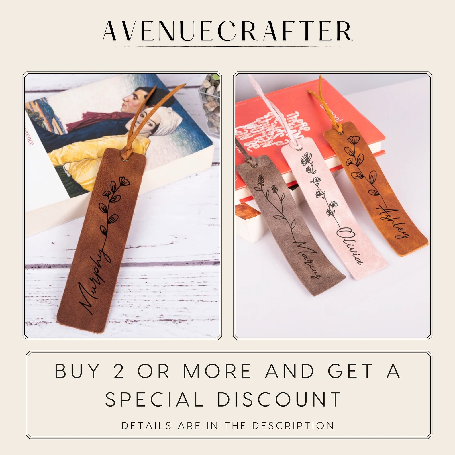 Personalized Bookmark, Gifts for Teacher, Custom Leather Bookmark ...