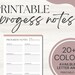 Printable Progress Note Sheet | Progress Planner | Quick Progress Tracker | Downloadable ...