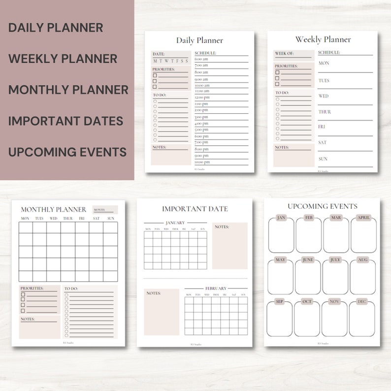 Printable Student Planner Downloadable Template Planner Study Organizer ...