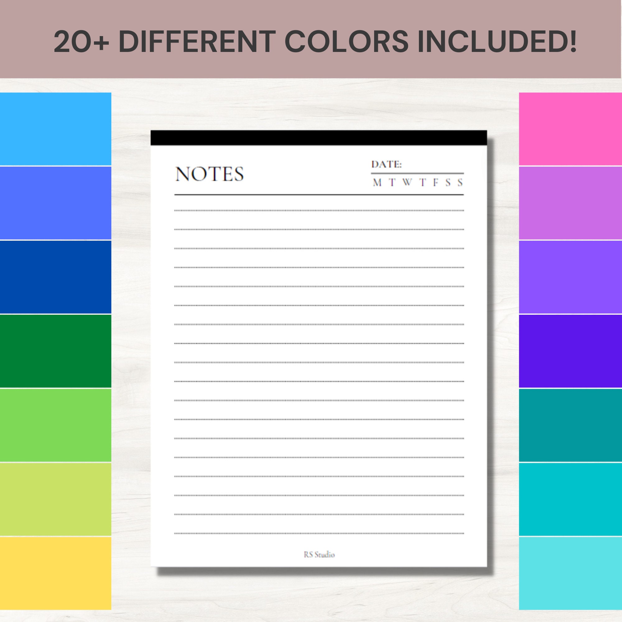 Printable Notes Page Downloadable Template List Organization to Do - Etsy