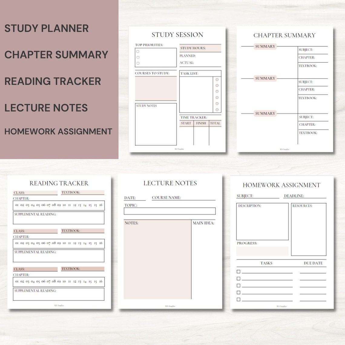 Printable Student Planner Downloadable Template Planner Study Organizer ...