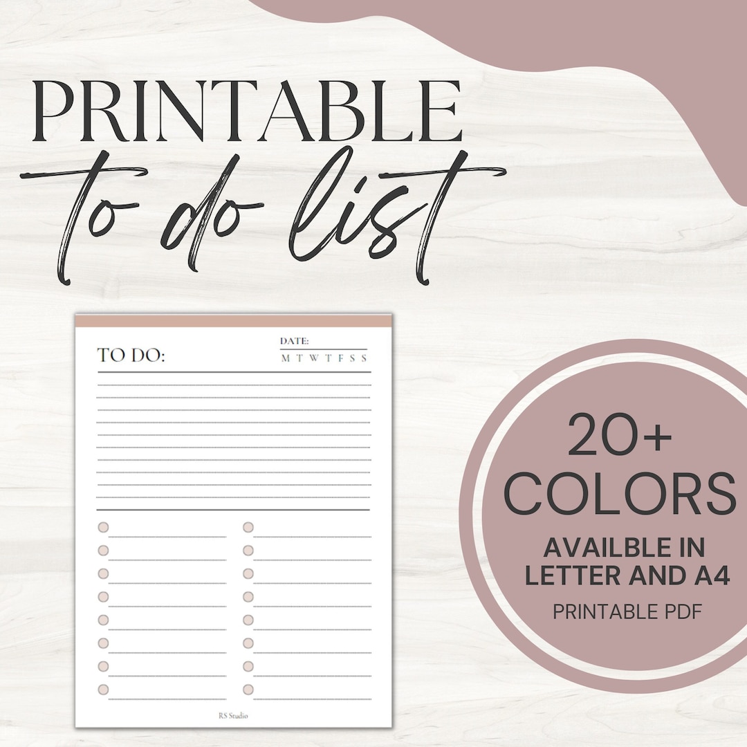 Printable to Do List | Downloadable Template | List | Organization | to ...