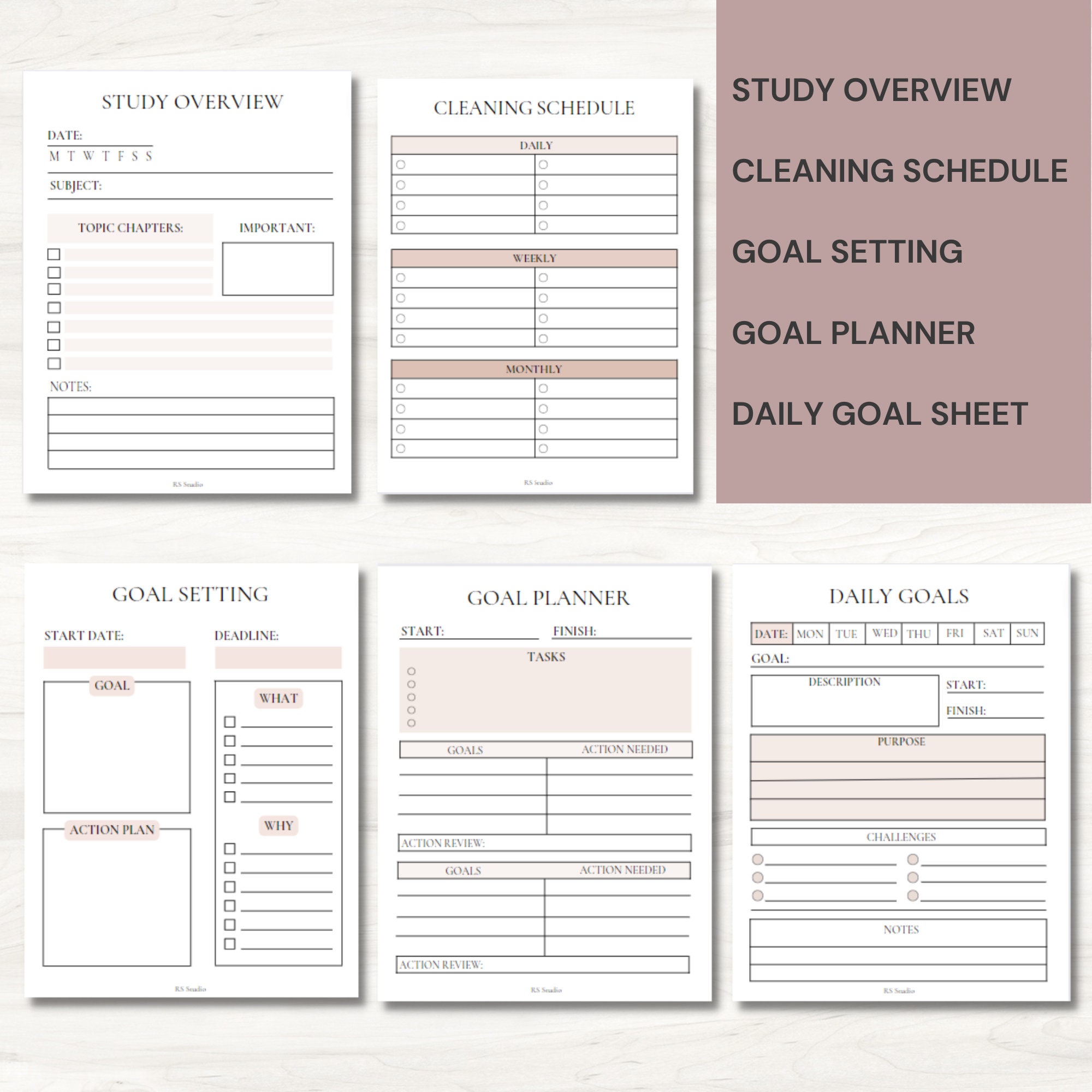 Printable Student Planner Downloadable Template Planner Study Organizer ...