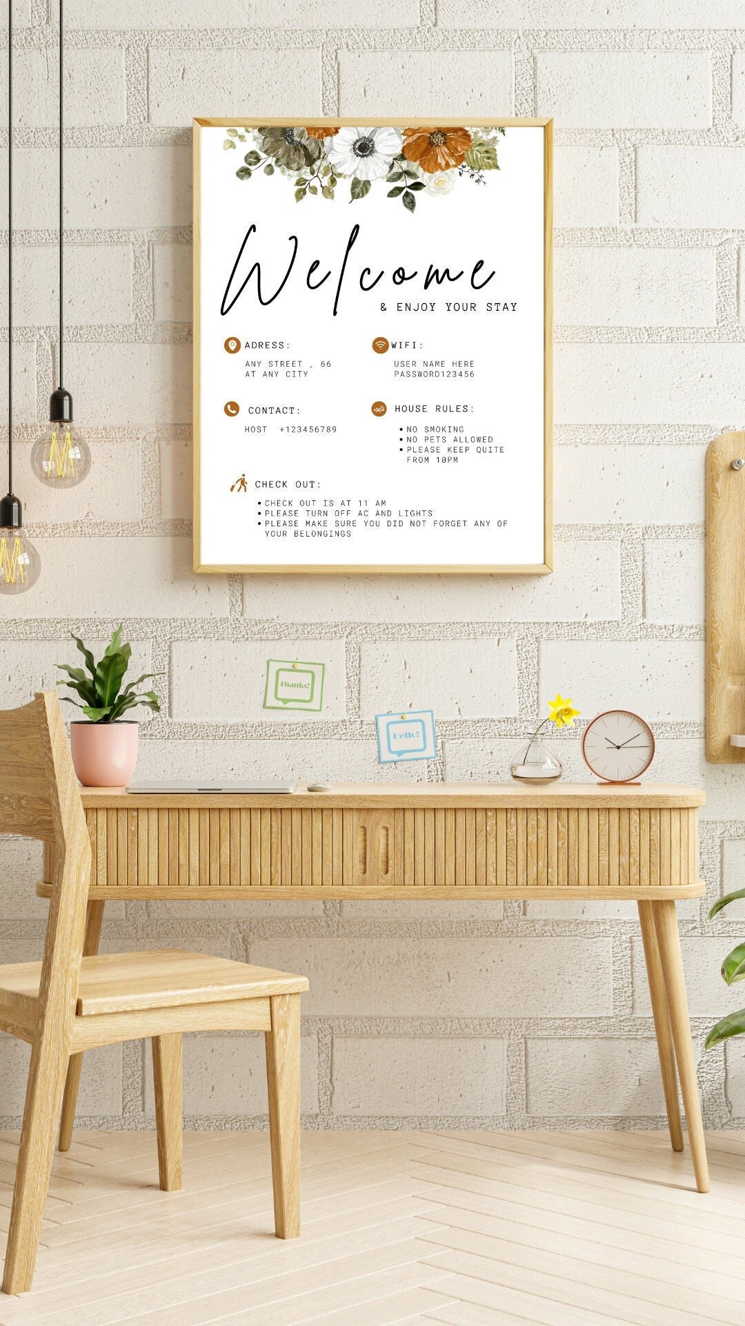 Airbnb Welcome Sign Airbnb Sign Hosting Sign Bundle Canva Editable ...