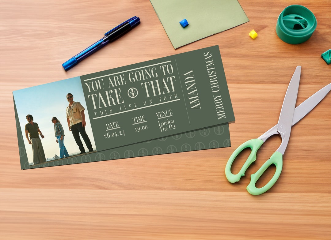 Personalized TAKE THAT Tour Gift Ticket DIGITAL - Etsy UK