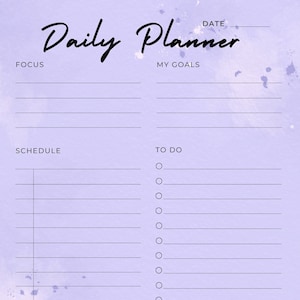 Printable Digital Undated A4 Planner Set, Daily Weekly Monthly Purple ...