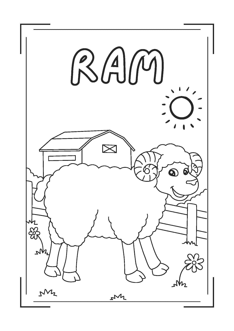 Printable Farm Colouring Pages, A4 Size Colouring Book, Children's ...