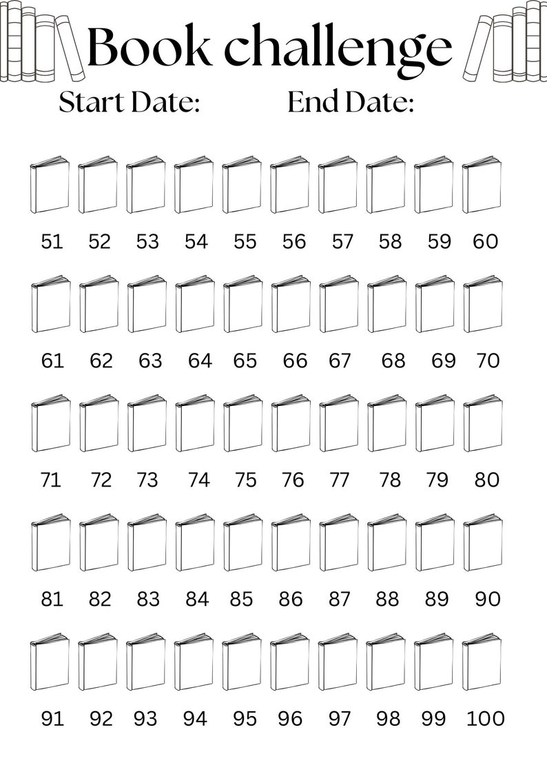 Printable Book Challenge and Reading Tracker, Reading Challenge ...