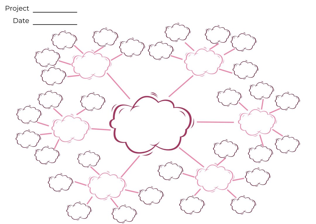 Printable Mind Map Template Bundle, A4 Bubble Mind Map Planner ...