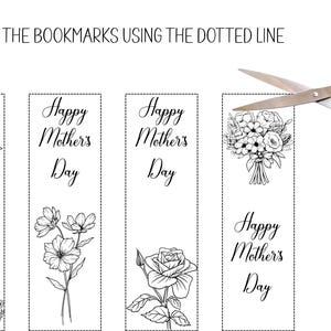 Mother's Day Printable Colouring Bookmarks, DIY Printable Mothers Day ...