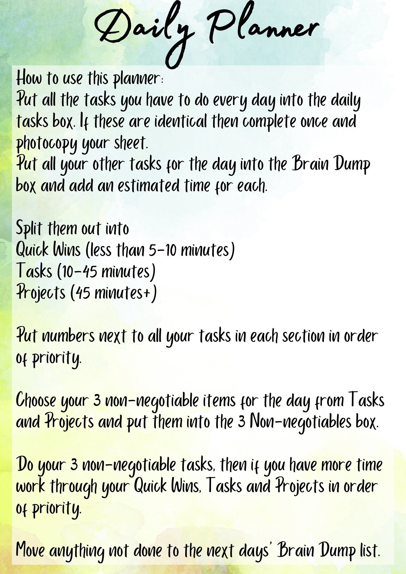 Printable Planner Priority to Do List Page Prioritisation Planner ...