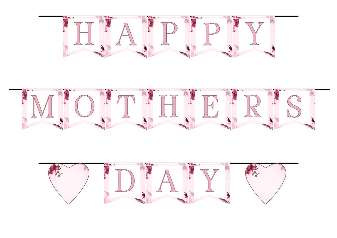 Mother's Day Printable Banner, DIY Printable Mothers Day Gift for Mum ...