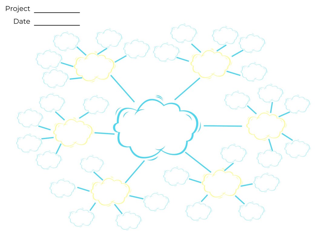 Printable Mind Map Template Bundle, A4 Bubble Mind Map Planner ...