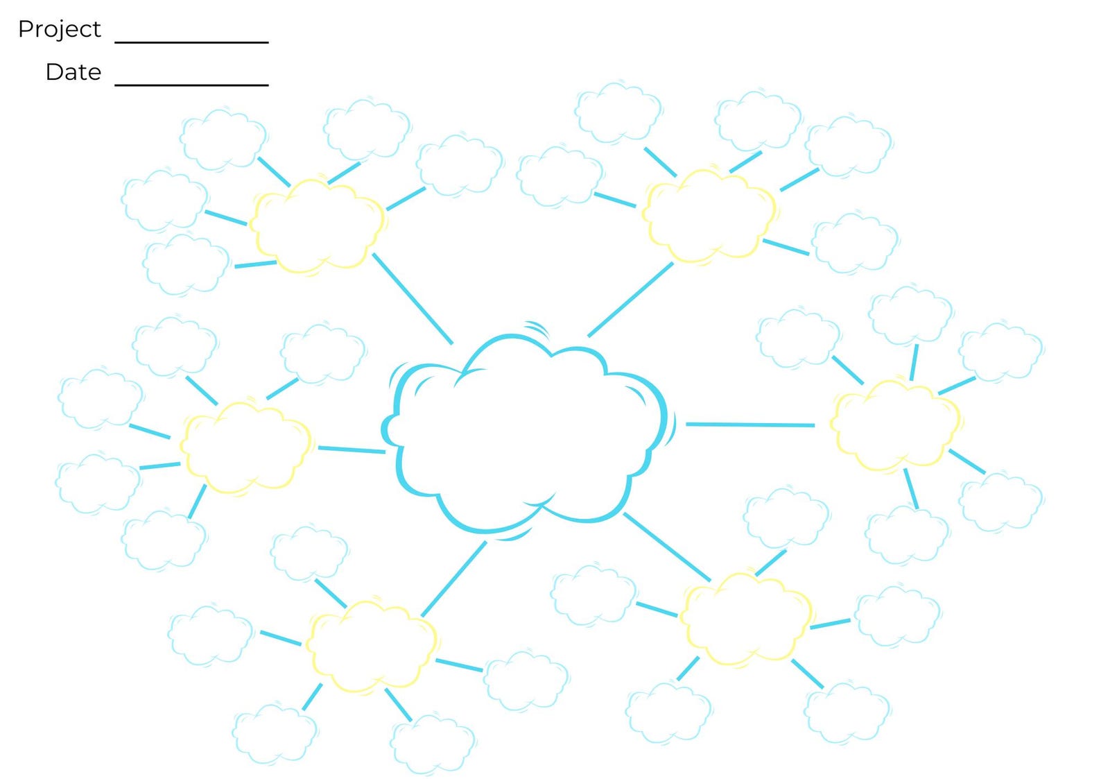 Printable Mind Map Template Bundle, A4 Bubble Mind Map Planner ...