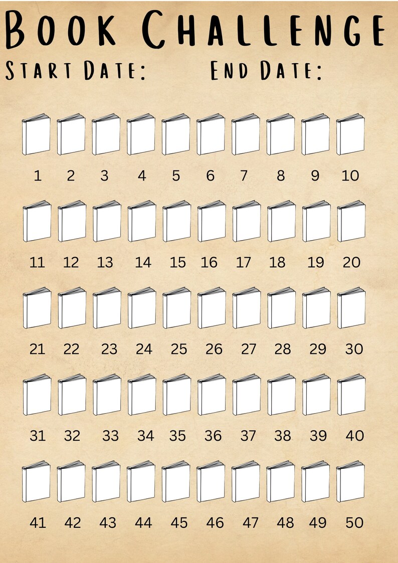 Printable Reading Tracker and Book Challenge, Reading Challenge ...