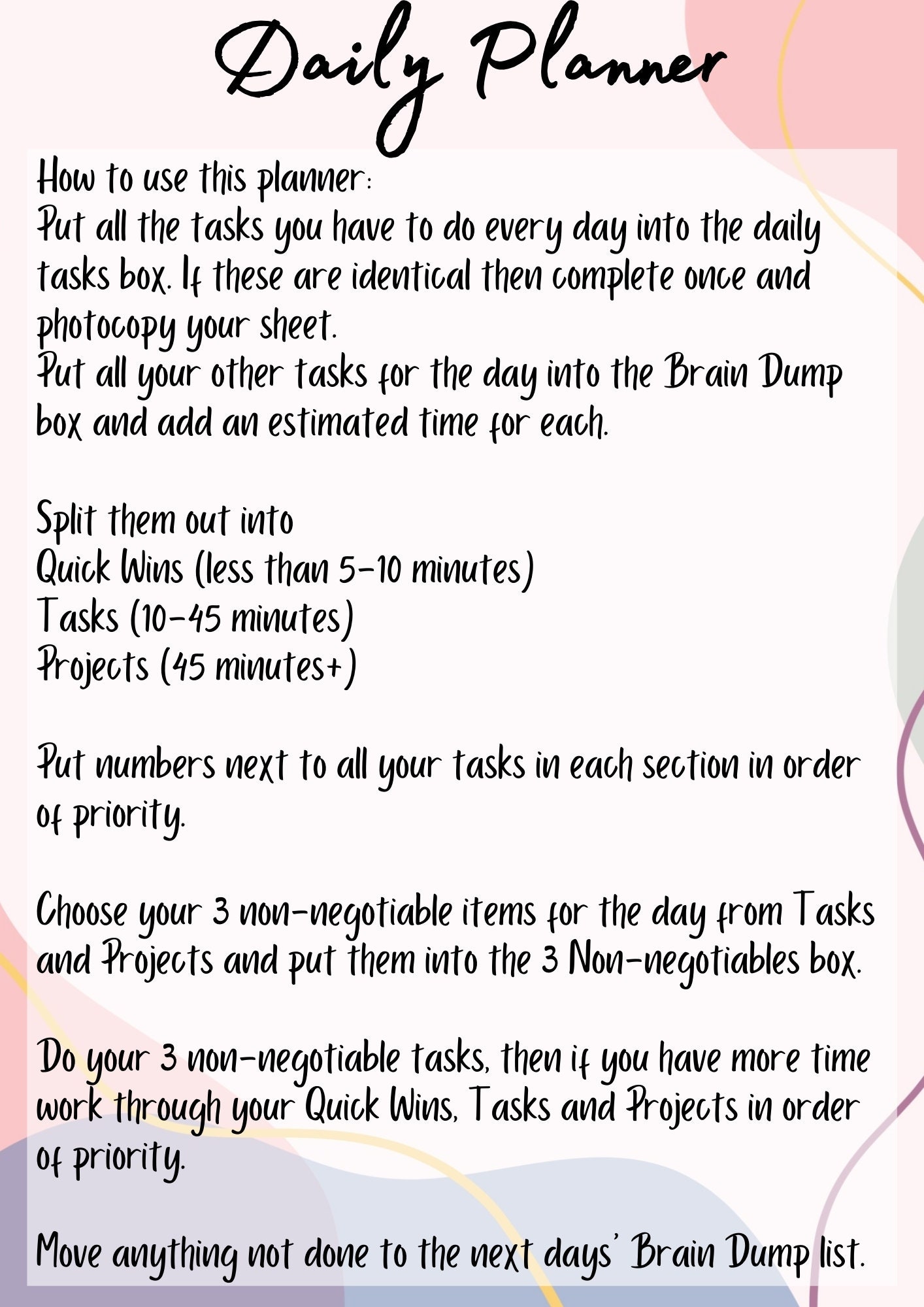 Printable Planner Priority to Do List Page Prioritisation Planner ...