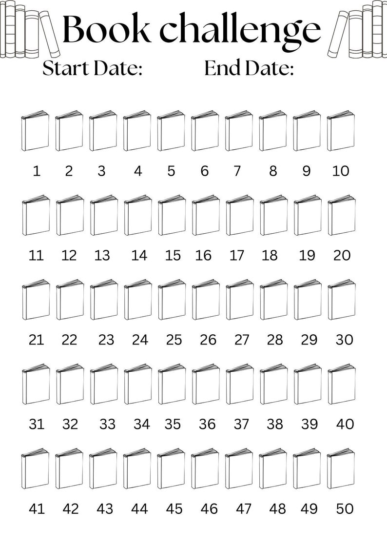 Printable Book Challenge and Reading Tracker, Reading Challenge ...