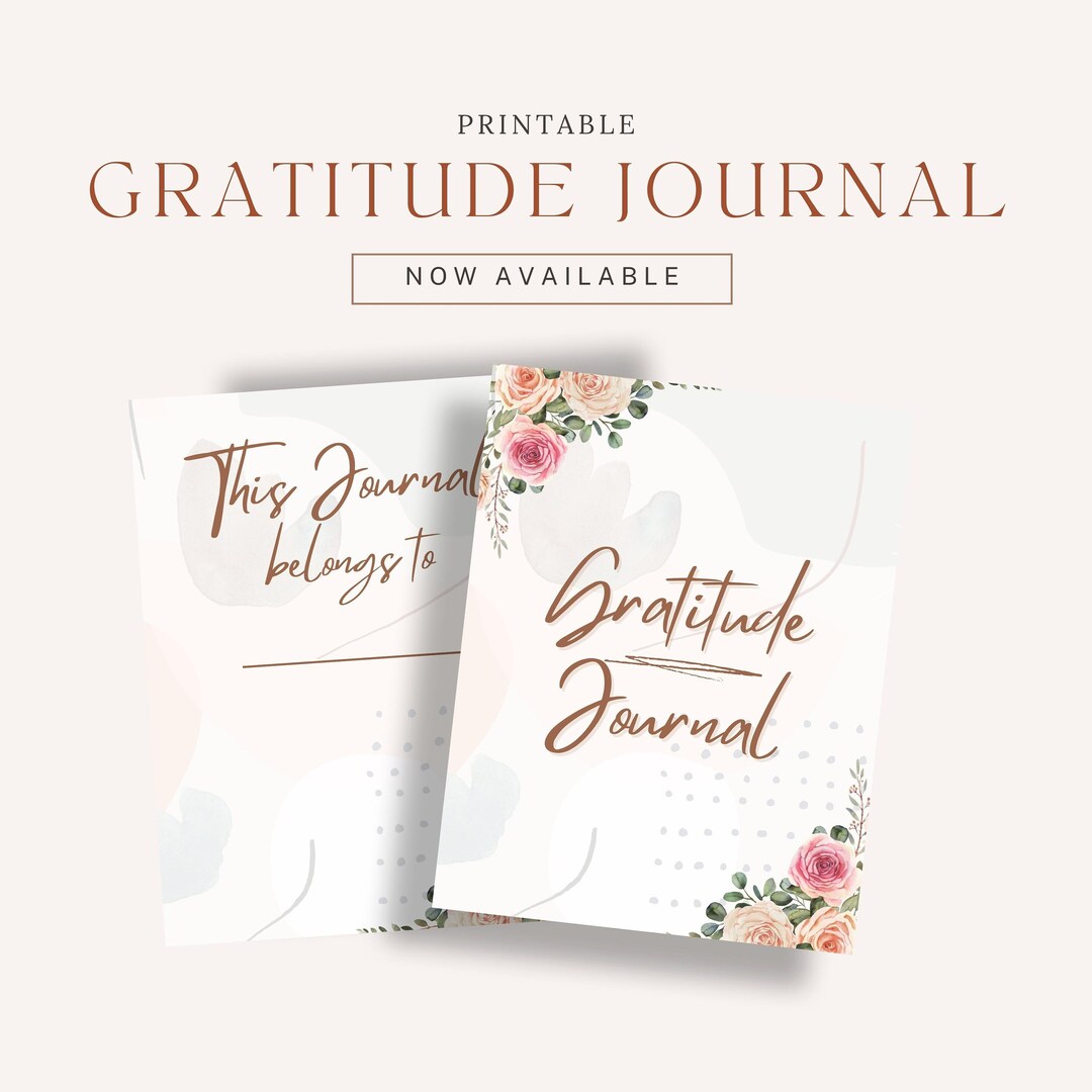 Gratitude Journal, Printable Daily Journal, Floral Design, Daily ...